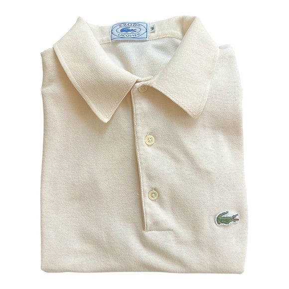 Lacoste | Shirts | Vintage 8s Mens Medium Izod Lacoste Beige Patron ...